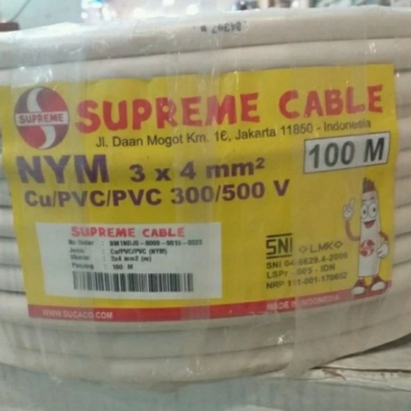 Jual Kabel NYM 3x4 mm Supreme / Kabel Tunggal 3 x 4 mm Supreme @100M ...