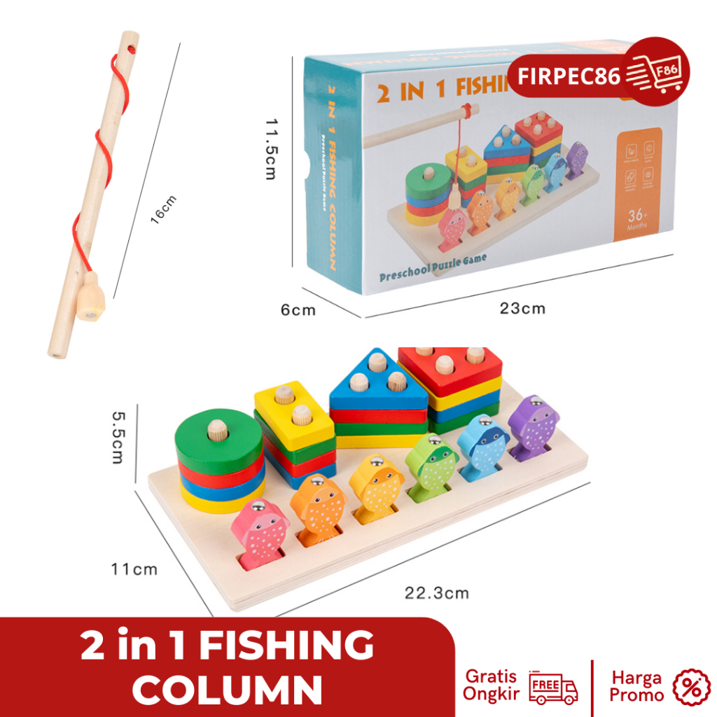 Jual PUZZLE 2 IN 1 GEOMETRY FISHING COLUMN - MAINAN EDUKASI ANAK PUZZLE ...