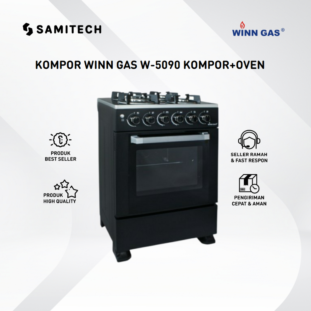 Jual KOMPOR + OVEN WINN GAS W-5090 / W5090 FREE STANDING COOKER ...