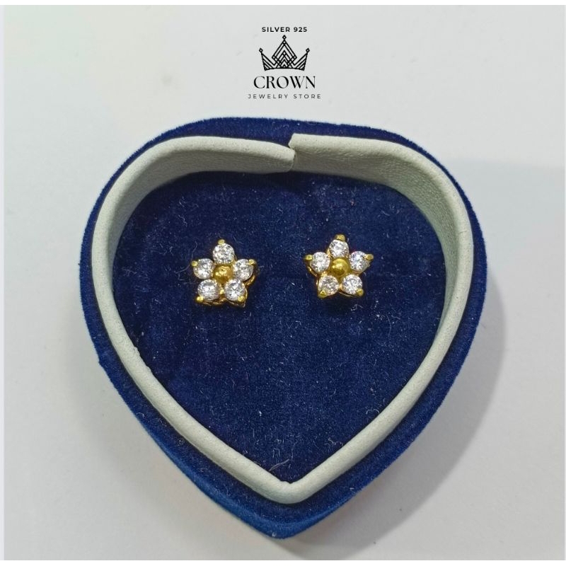 Jual Anting Giwang Motif Bunga Permata Elegan | Silver 925 | Perhiasan ...