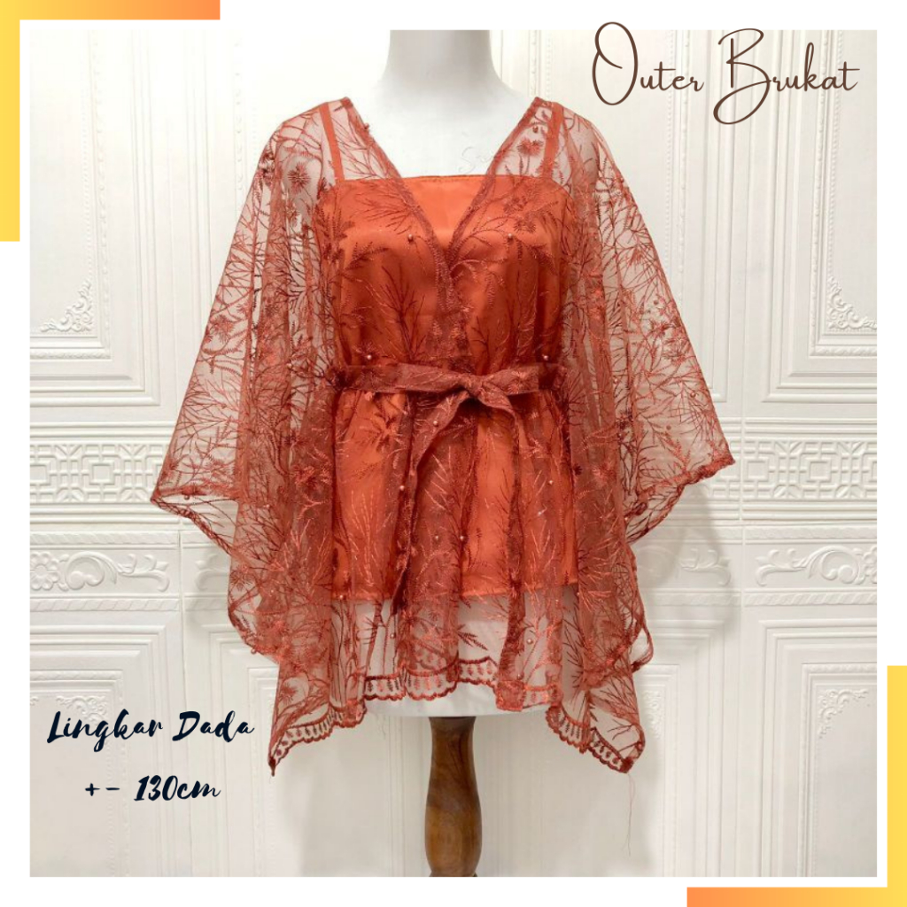 Jual Outer Brukat Cape Brokat Seragam Bridesmaid Outfit Atasan Fashion ...