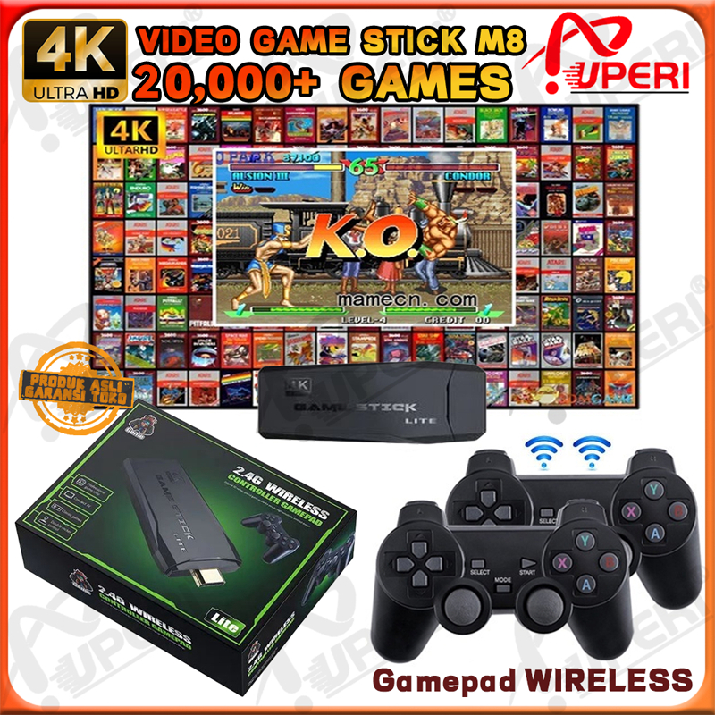 Jual Game stick 4K/Gaming/Permainan Konsol Video 64G Bawaan 20300 Game ...