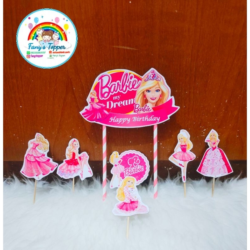 Jual Topper Barbie topper ulang tahun topper kue tart hiasan puding ...