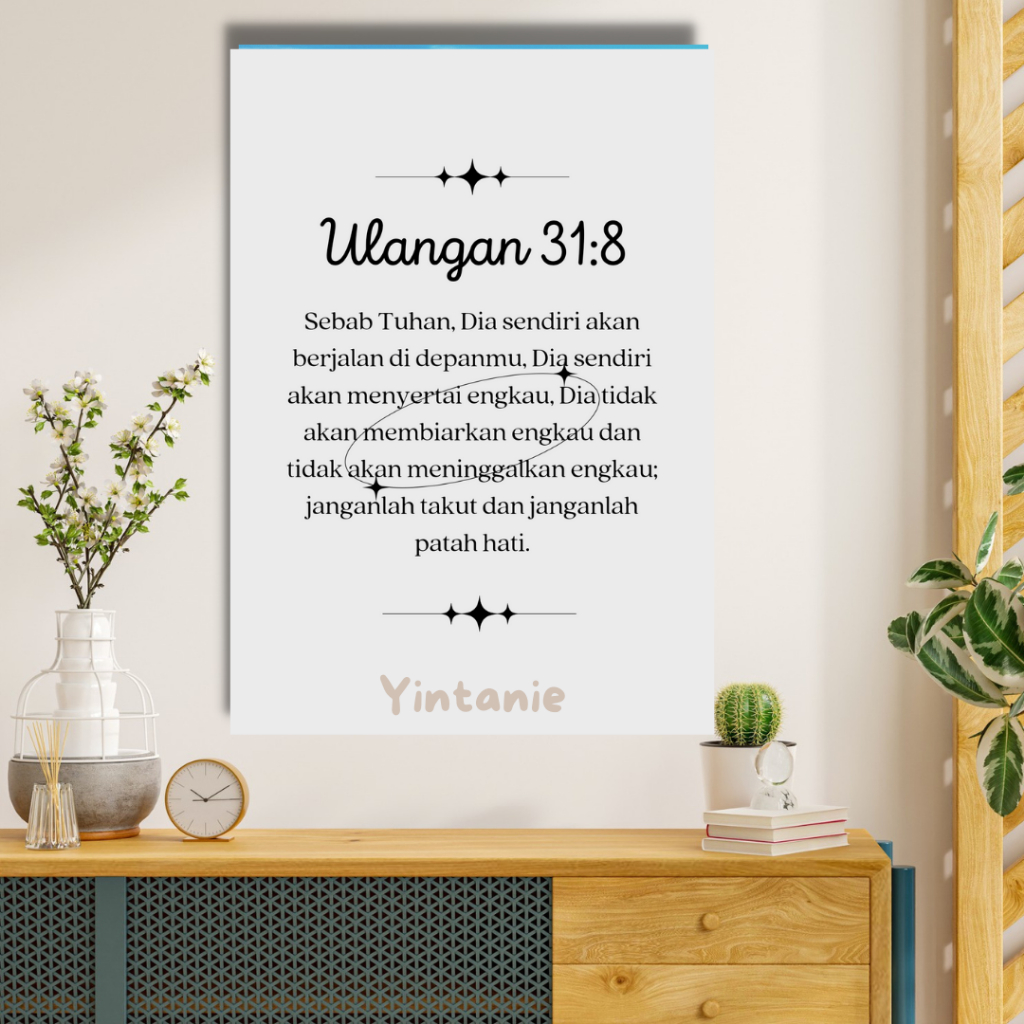 Jual Poster Kristen Ulangan 31:8 / Wall Decor Rohani / Hiasan ayat ...