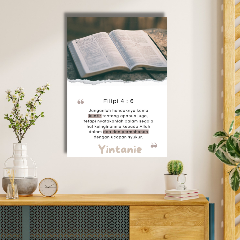 Jual Poster Dinding Ayat Alkitab Filipi 4:6 / Kado Natal / Pajangan ...
