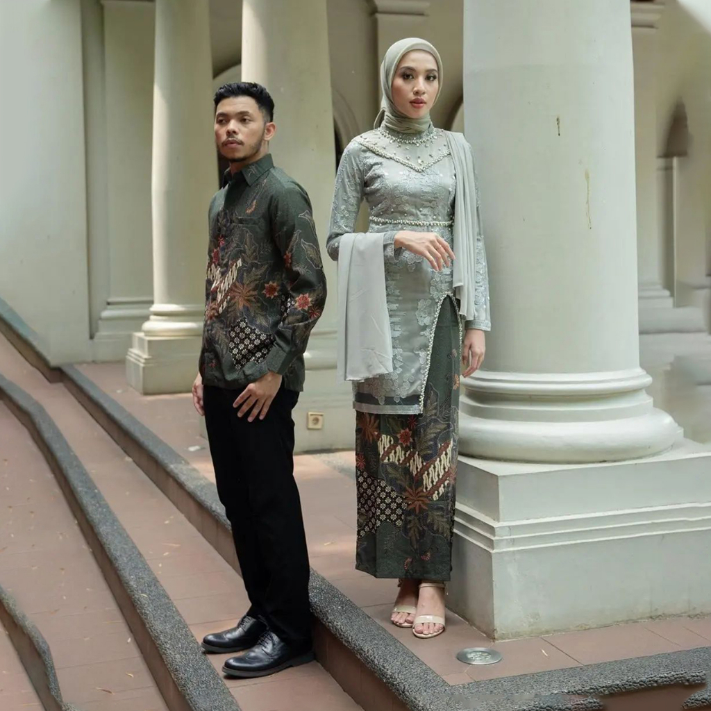 Jual BATIK COUPLE TERMURAH - Kebaya Couple Brokat Lyra Tunangan Nikahan ...