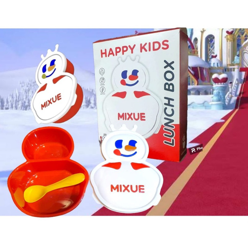 Jual Lunch Box Mixue Tempat Makan Plus Box Sendok Mixue | Shopee Indonesia