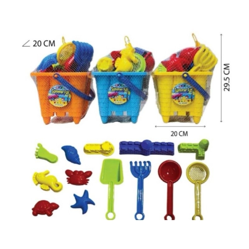 Jual Mainan Pantai Summer FUN /Mainan 1 set ember cetakan pasir set ...