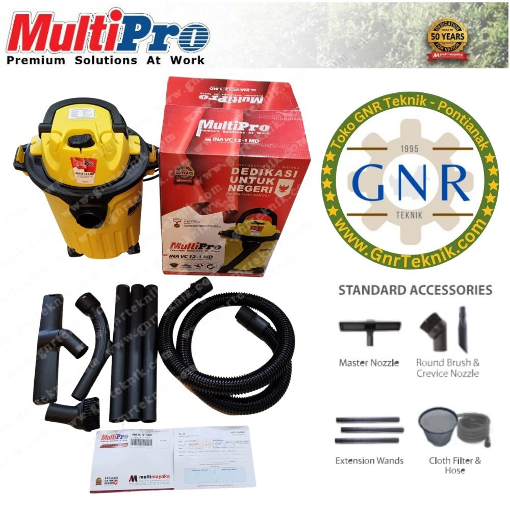 Jual Mesin Pengisap Debu 12 L Vacuum Cleaner MULTIPRO INA VC12-1 MD WET DRY | Shopee Indonesia