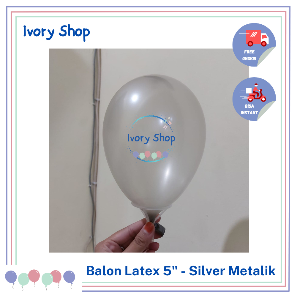 Jual Balon Latex 5 inch Metalik Pearl (isi balon pvc) | Shopee Indonesia