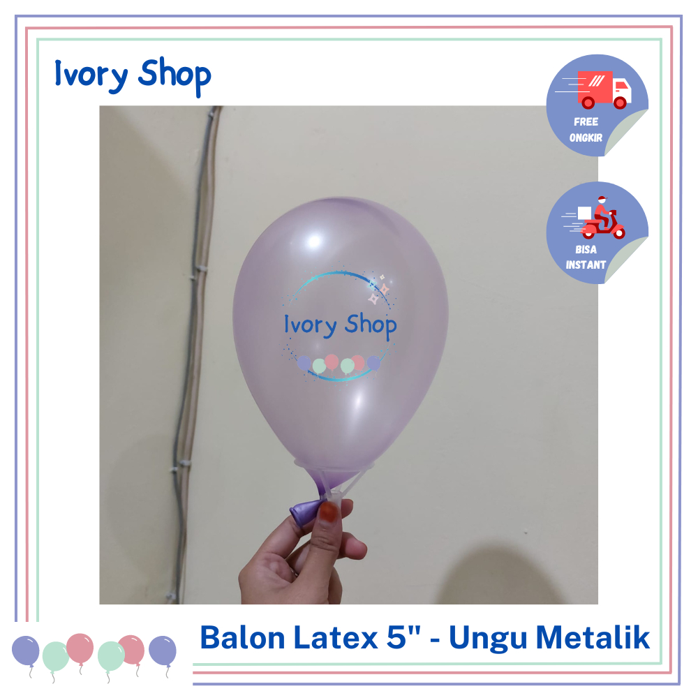 Jual Balon Latex 5 inch Metalik Pearl (isi balon pvc) | Shopee Indonesia