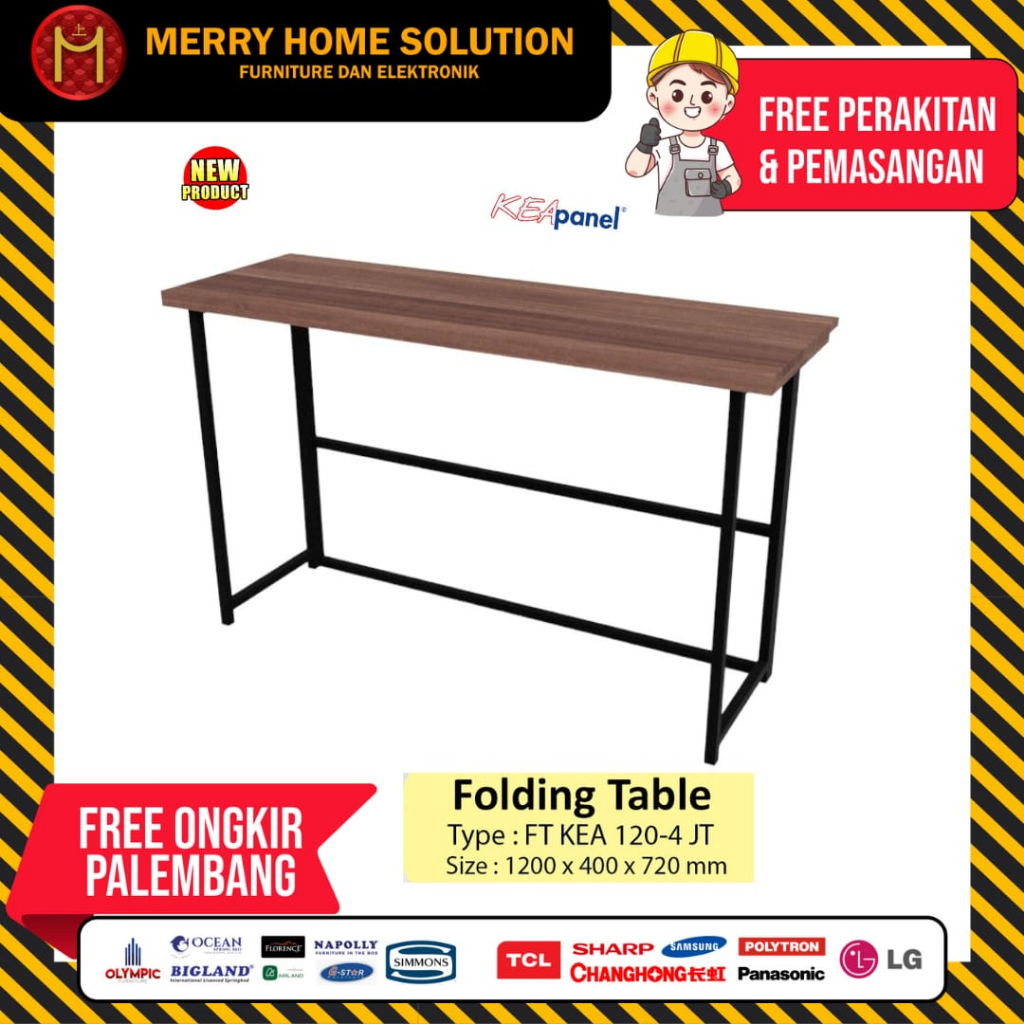 Jual meja lipat kaki besi / meja tulis folding table 120 / meja belajar ...