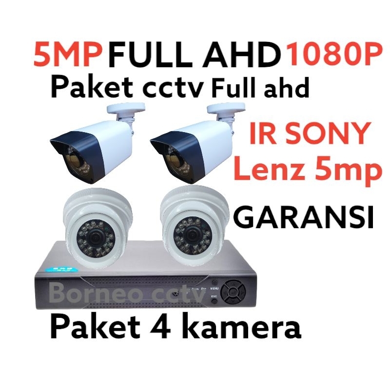 Jual PAKET CCTV 4 CHANNEL 4 KAMERA LENSA 5MP 1080P FULL HD IR SONY ...