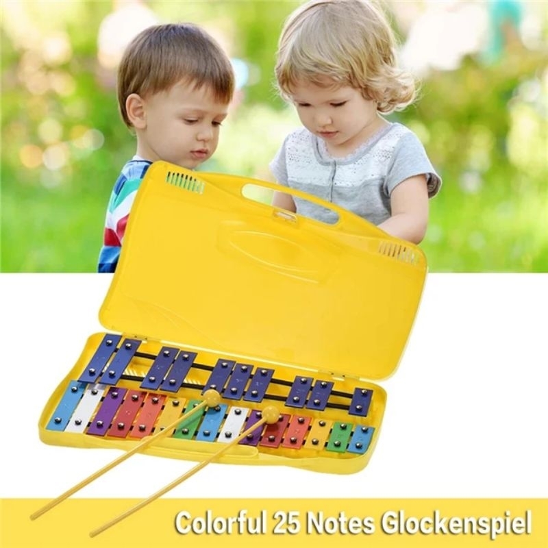 Jual Colorful 25 Notes Glockenspiel Xylophone Percussion Rhythm Musical ...