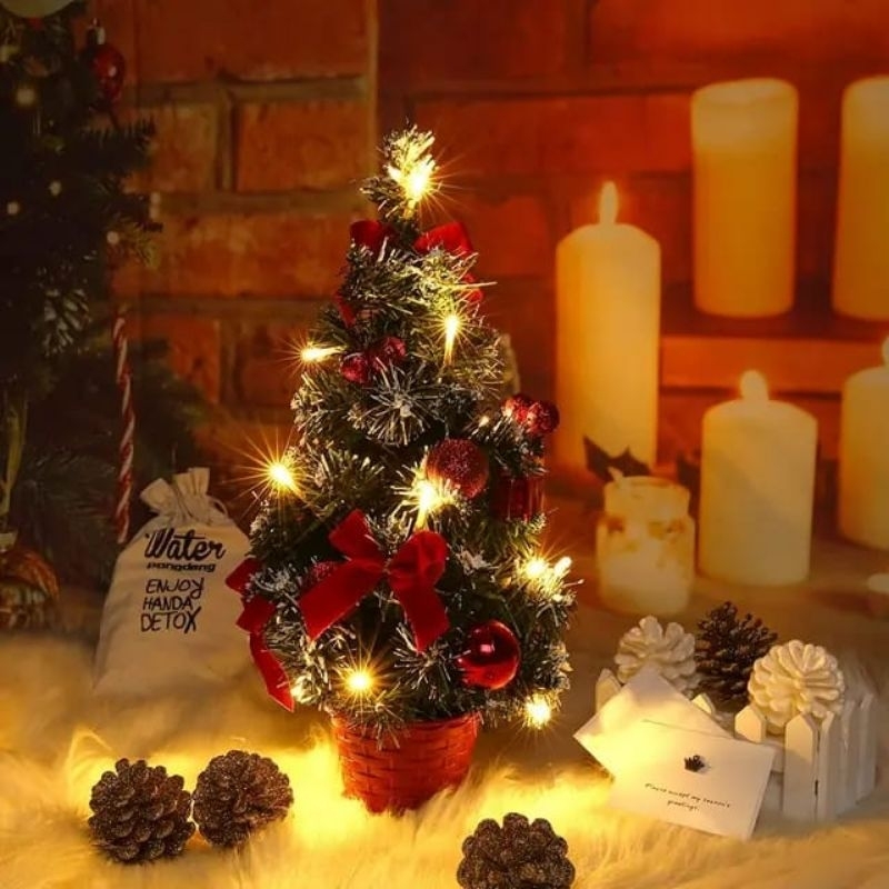 Jual Hiasan Natal Pohon Natal Mini Mewah Dengan Lampu Dekorasi Natal ...