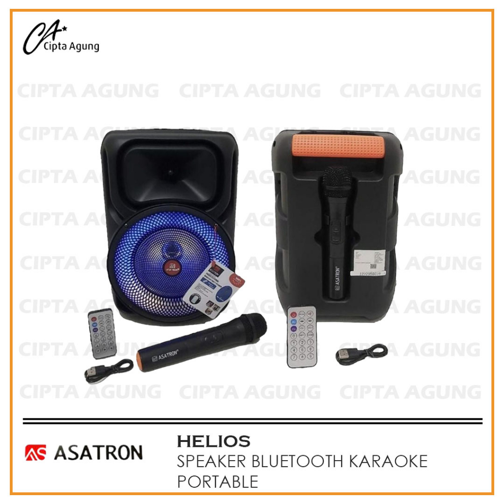 Jual Speaker Bluetooth karaoke portable Asatron Helios 8inch mic ...