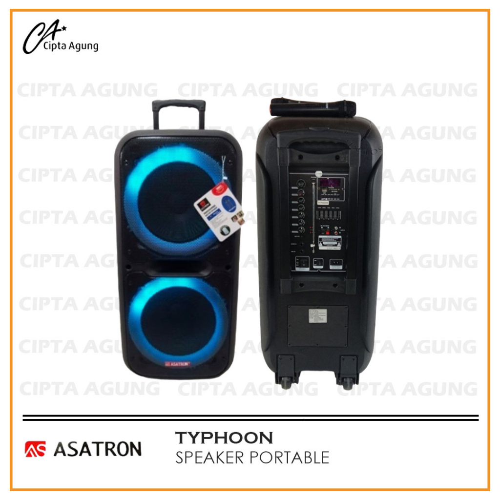 Jual Speaker bluetooth 2x12 Asatron TYPHOON Portable Meeting Karaoke ...