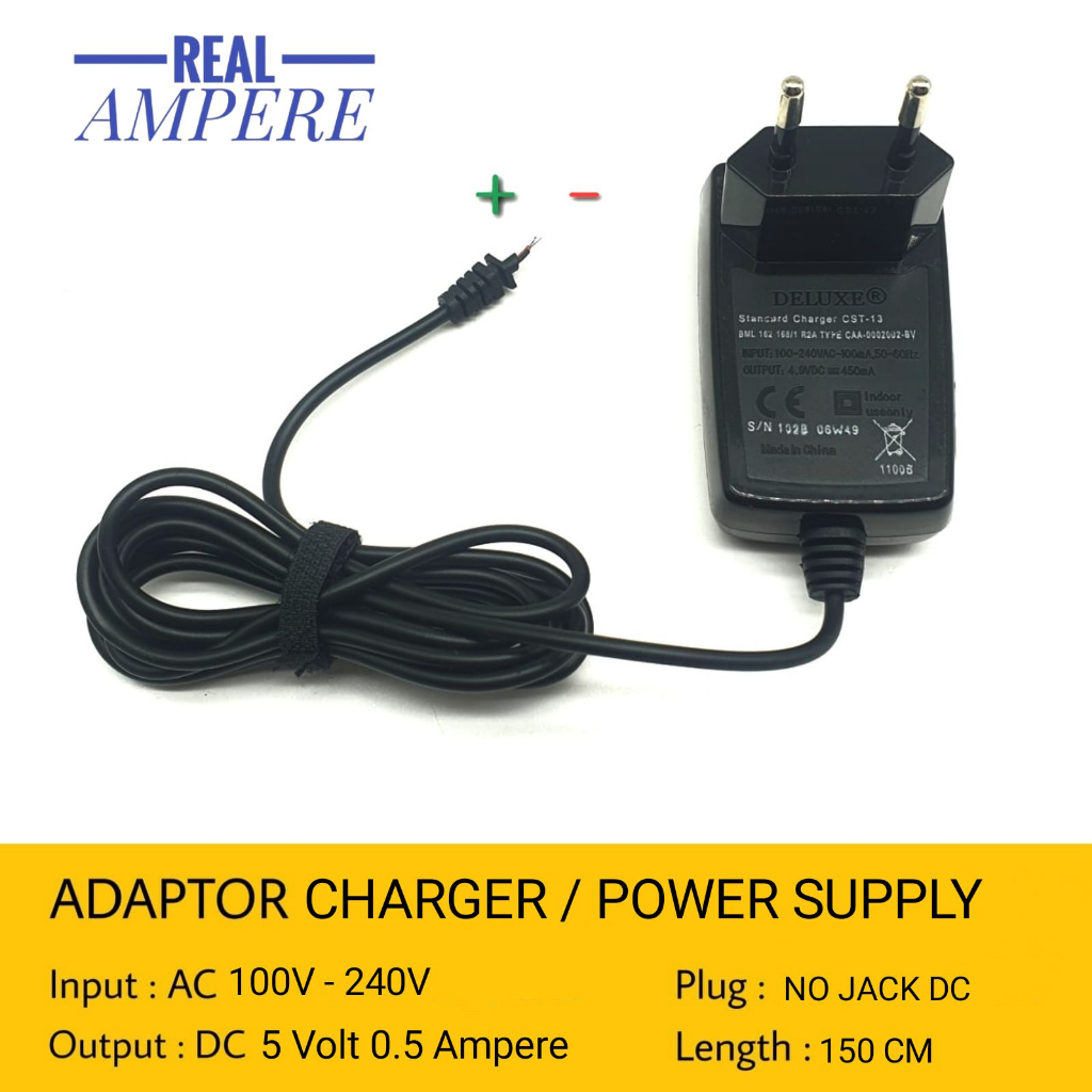 Jual Adaptor Charger Power Supply 5V 0.5A 5 volt 0.5 ampere Real Ampere Original | Shopee Indonesia