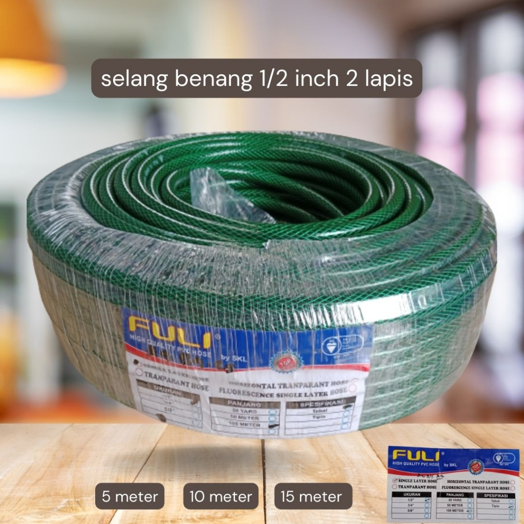 Jual Selang Air Serat Benang 2 Lapis Fuli 5 Meter,10 Meter,15 Meter ...