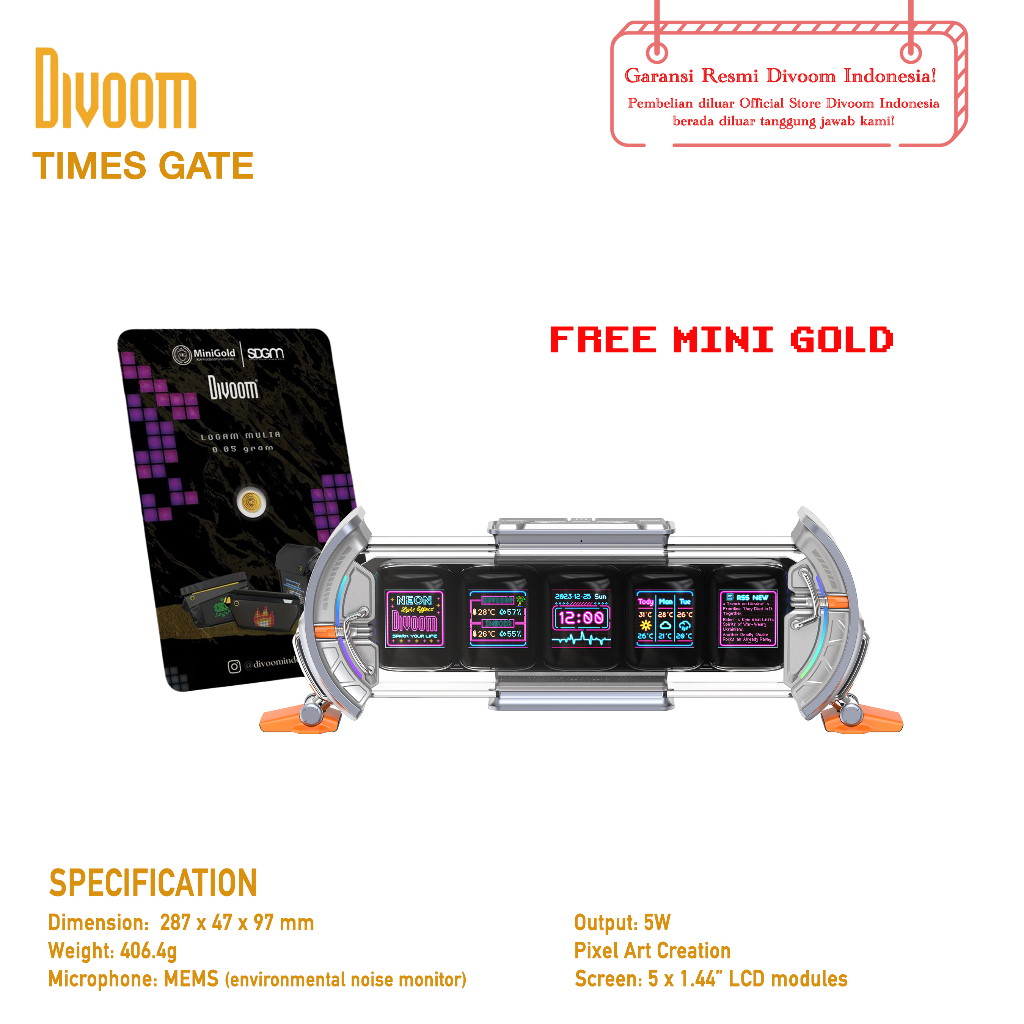 Jual Divoom Times Gate Pixel Art Informative Display | Shopee Indonesia