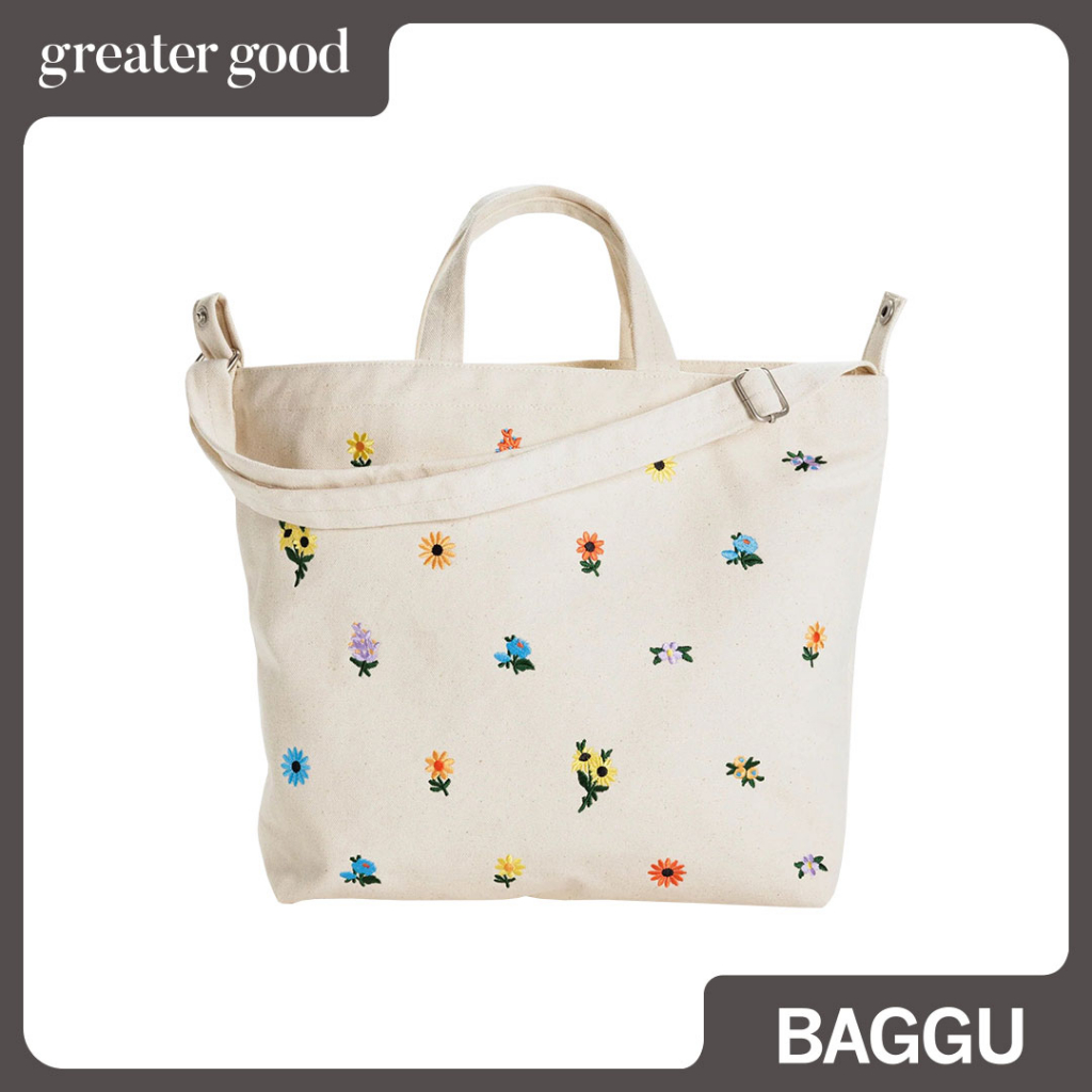 Jual Baggu - Horizontal Zip Duck Bag in Embroidered Ditsy Floral ...