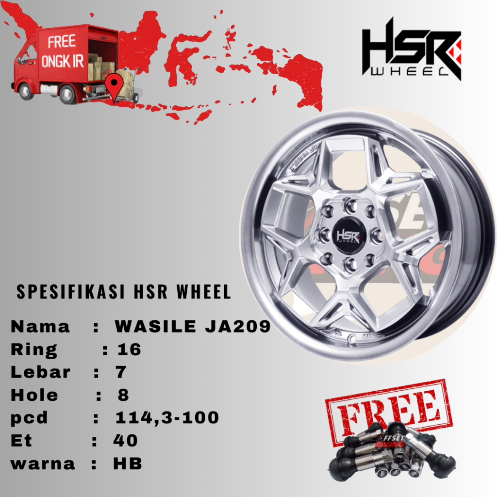 Jual Velg mobil Wasile HSR R16 Warna 4x100 4x114,3 untuk mobil Greco ...