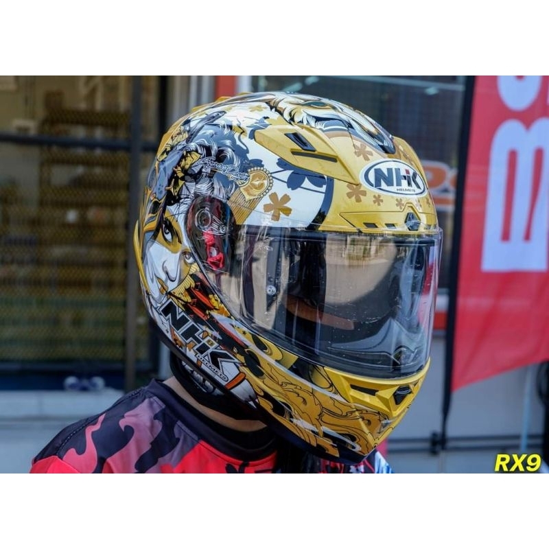 Jual NHK RX9 GEISHA GOLD ORIGINAL | DOUBLE VISOR | HELM FULL FACE RX-9 ...