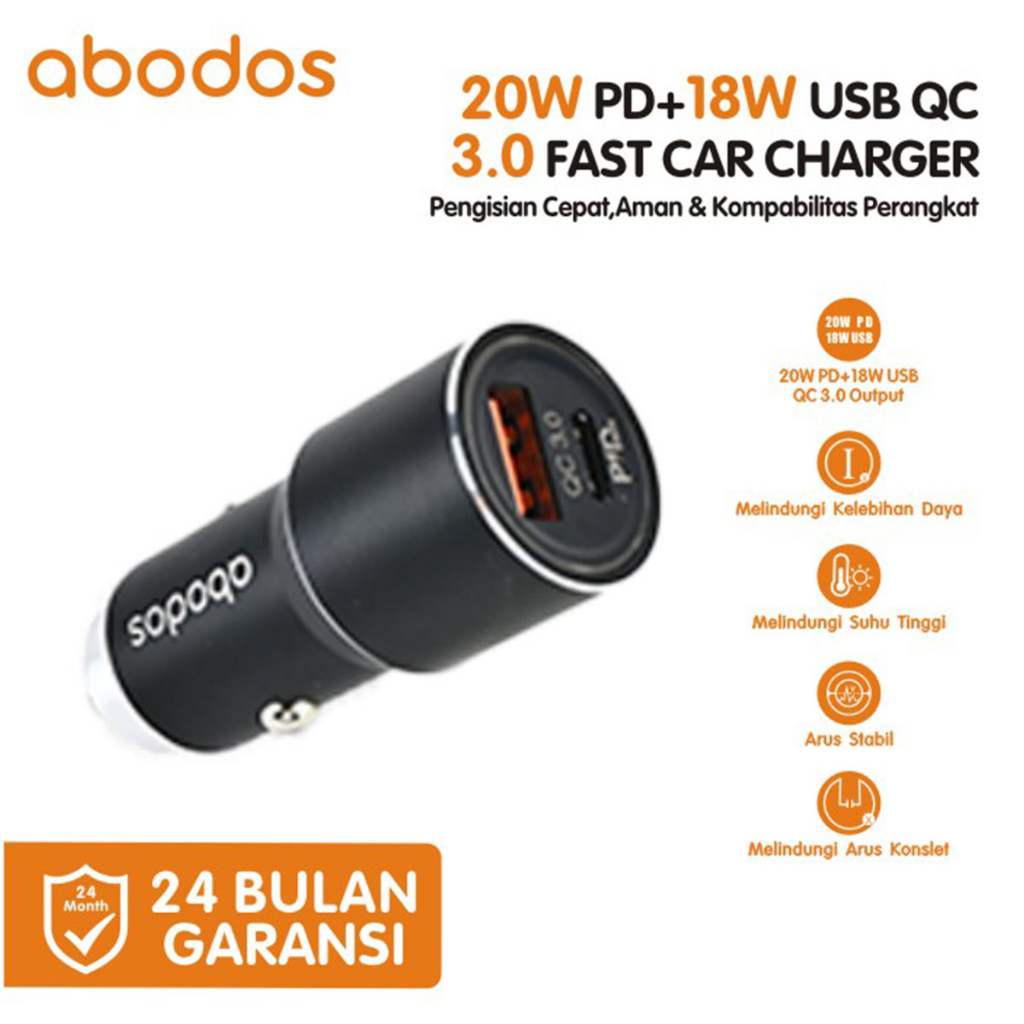 Jual Abodos Colokan Charger Mobil Dual USB 2 Port 5V Terbaru | Shopee ...