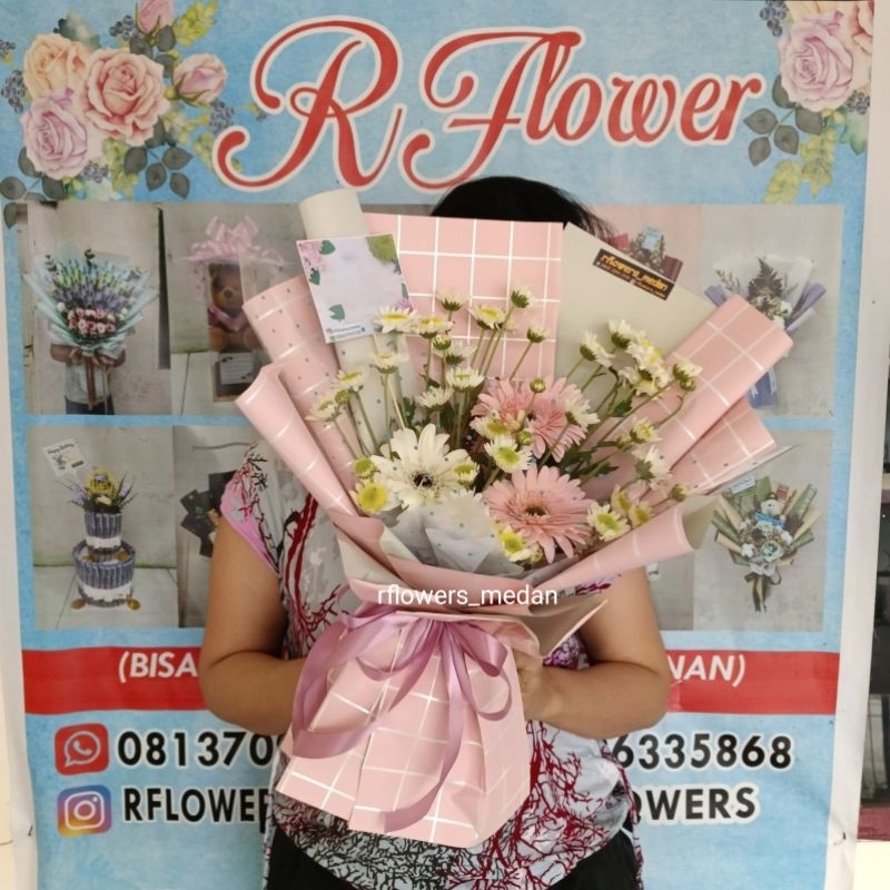 Jual Fresh Flower Buket / Ready dalam 1 jam / buket bunga hidup ...
