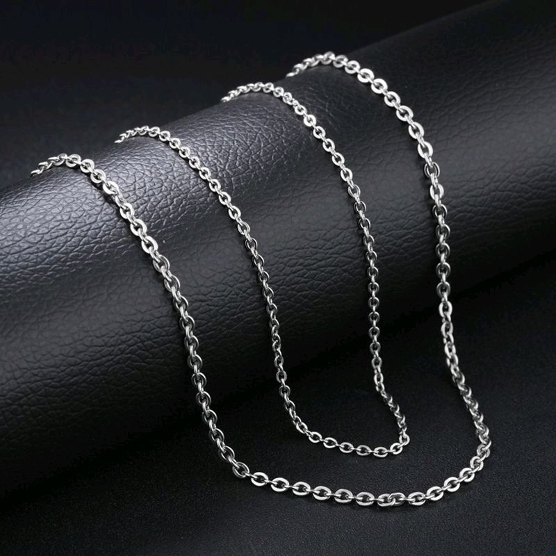 Jual KALUNG PRIA TITANIUM MODEL RANTAI NORI SILVER ANTI KARAT | Shopee ...