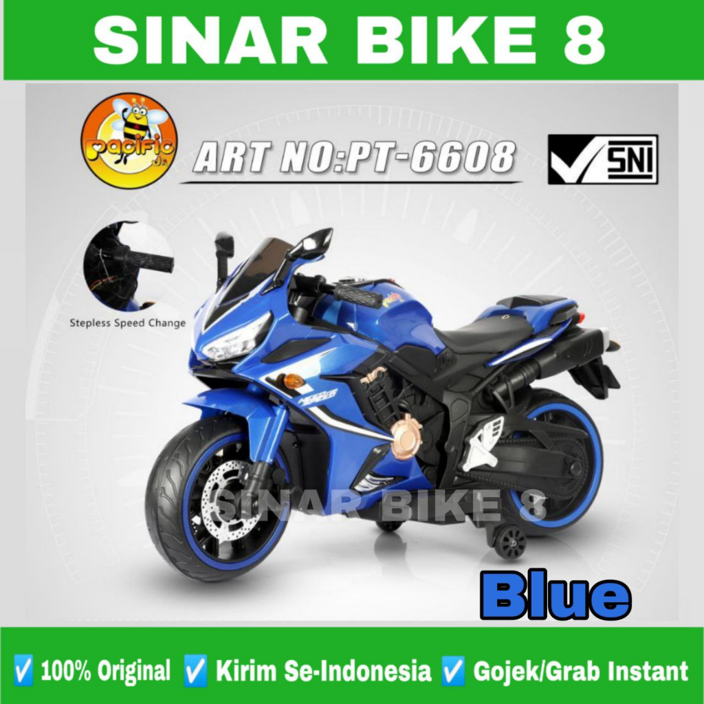 Jual Motor Motoran Aki PACIFIC PT 6608 Jog Kulit Musik Lampu Mainan Anak | Shopee Indonesia