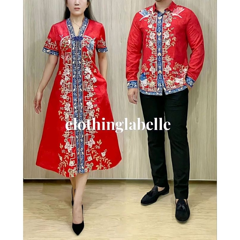 Jual Cheongsam couple sangjit party dress | Shopee Indonesia