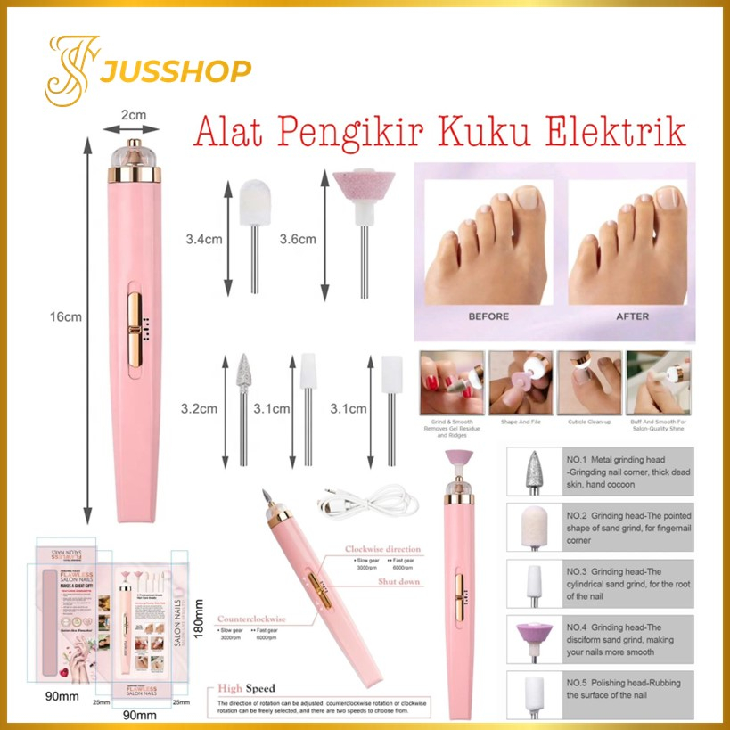 Jual Alat Pengikir Kuku Elektrik 5in1 Set Manicure Pedicure Nail Polish ...