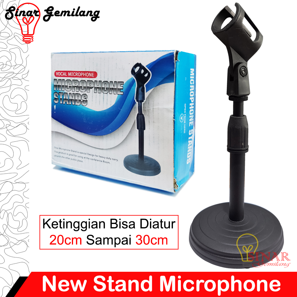 Jual Stand Mic Meja New Series Standing Microphone Desk Stan Mik Holder | Shopee Indonesia