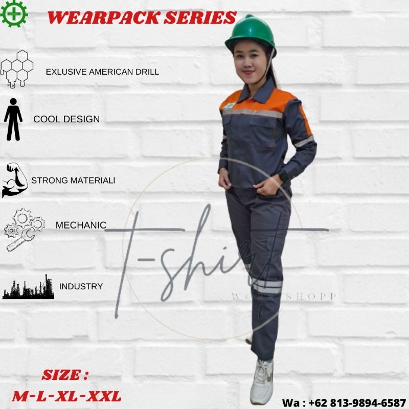 Jual Wearpack safety seragam kerja proyek kemeja atasan werpak Abu ...