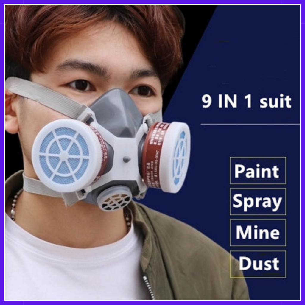 Jual Masker Gas debu setengah wajah, Respirator Filter ganda tunggal ...