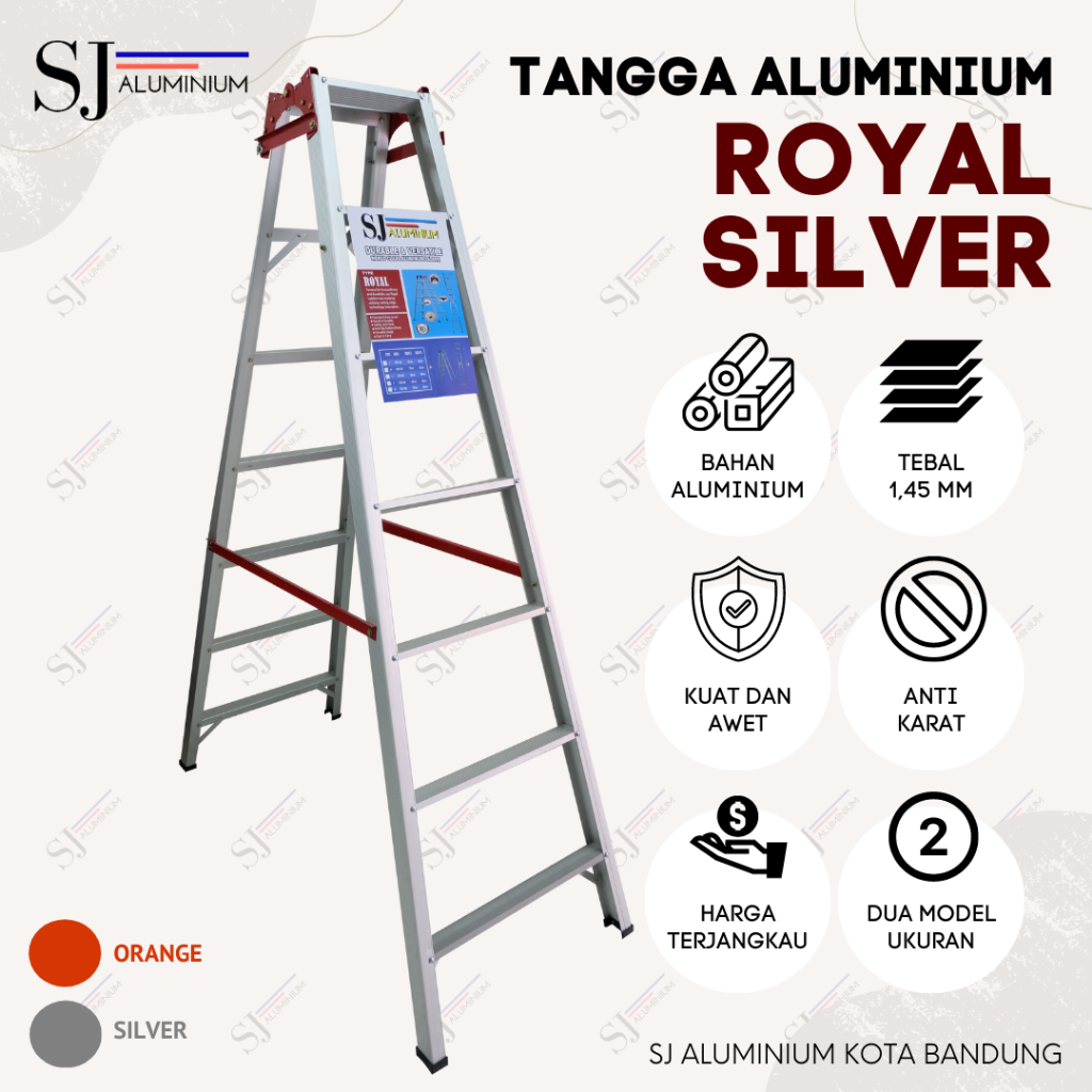 Jual ROYAL SILVER - Tangga Aluminium Lipat Jumbo Aluminium Ladder ...