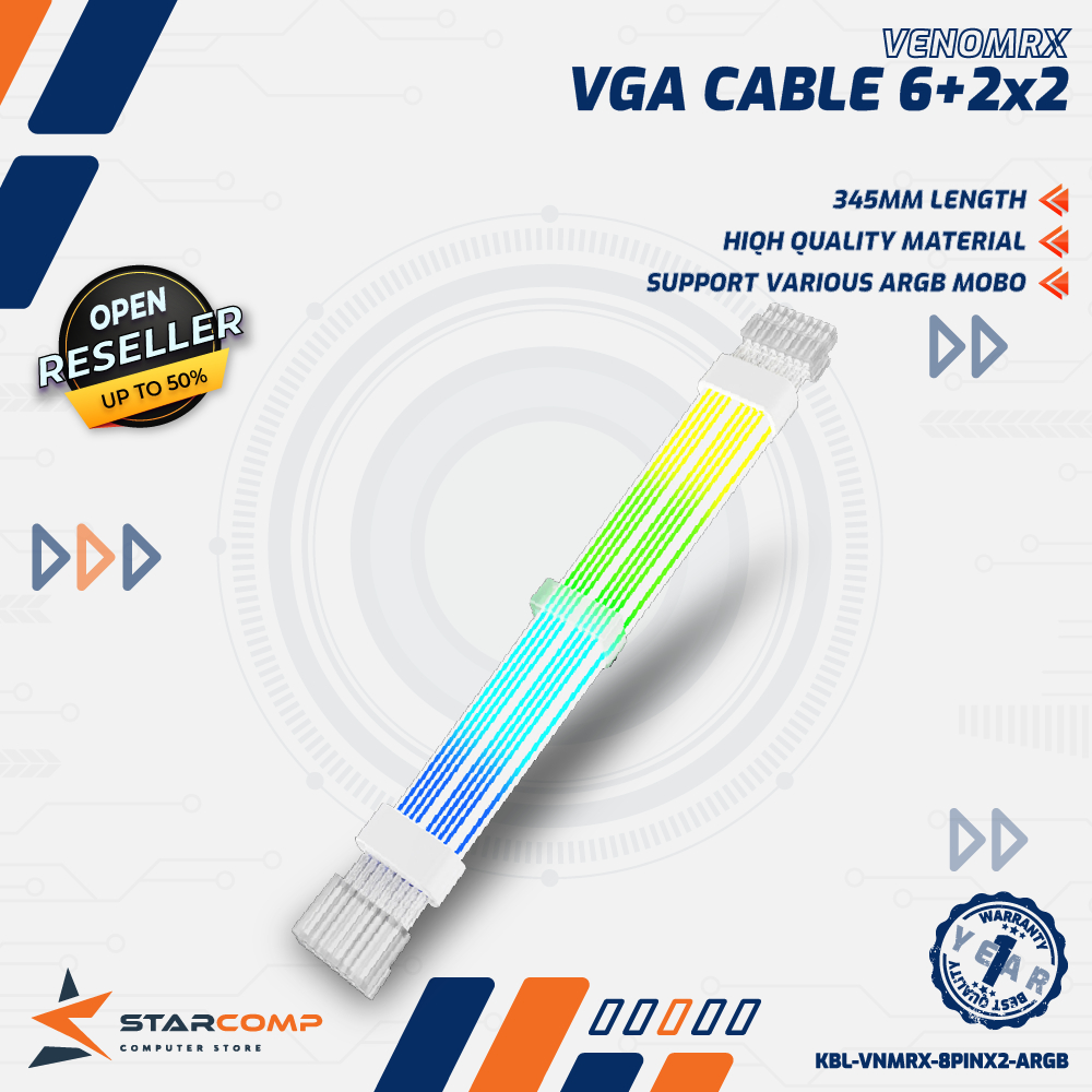 Jual VenomRX 6+2 Pin X2 ATX ARGB Extension Cable | Shopee Indonesia