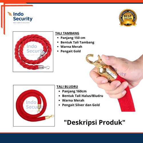 Jual Tali Tiang Antrian Pembatas Merah | Shopee Indonesia