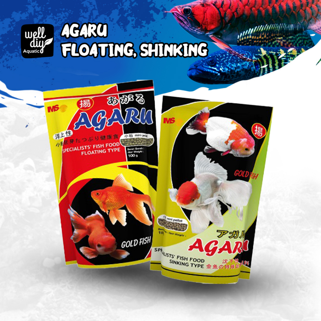 Jual makanan pakan ikan koki agaru 100gr floating / sinking type ...