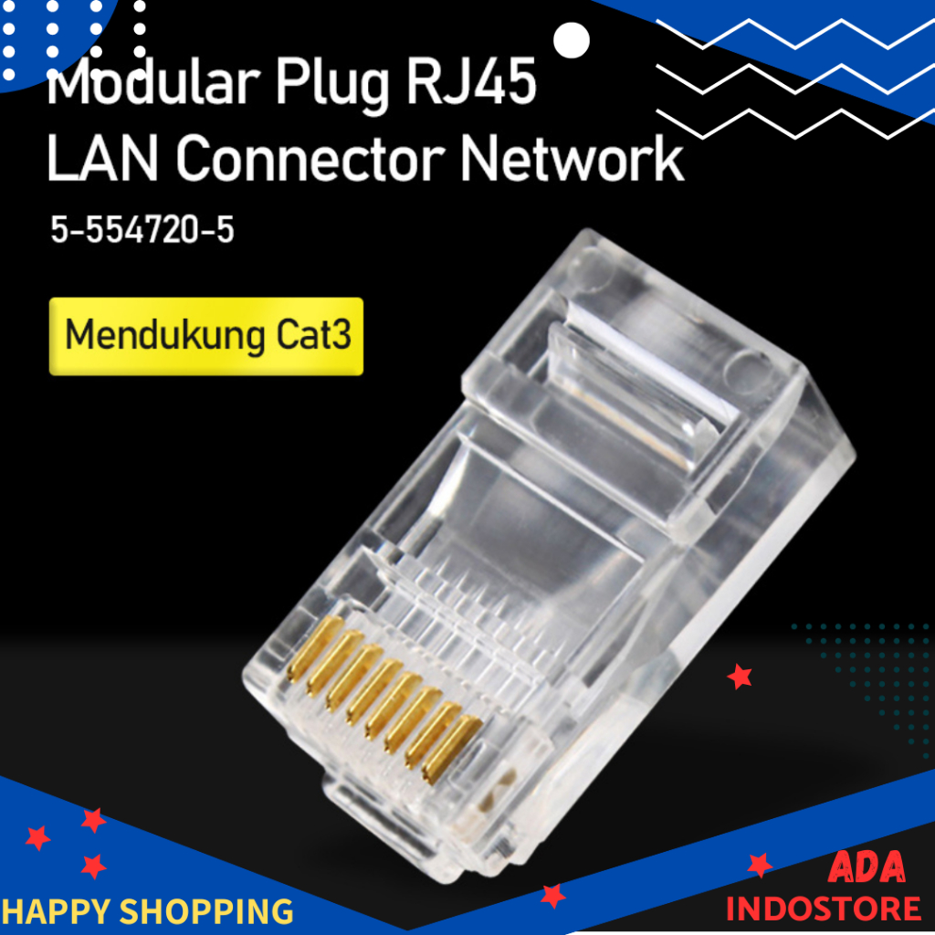 Jual Modular Plug RJ45 5-554720-5 LAN Connector Network - 1 PCS ...