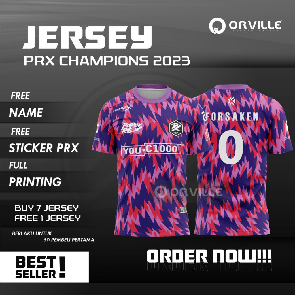 Jual JERSEY PRX PAPER REX CHAMPIONS NEW 2023 MY/SG FREE NICKNAME ...