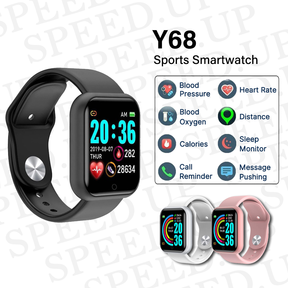 Jual SmartWatch Y68 Bluetooth Sports Smartband Waterproof Heart Rate ...