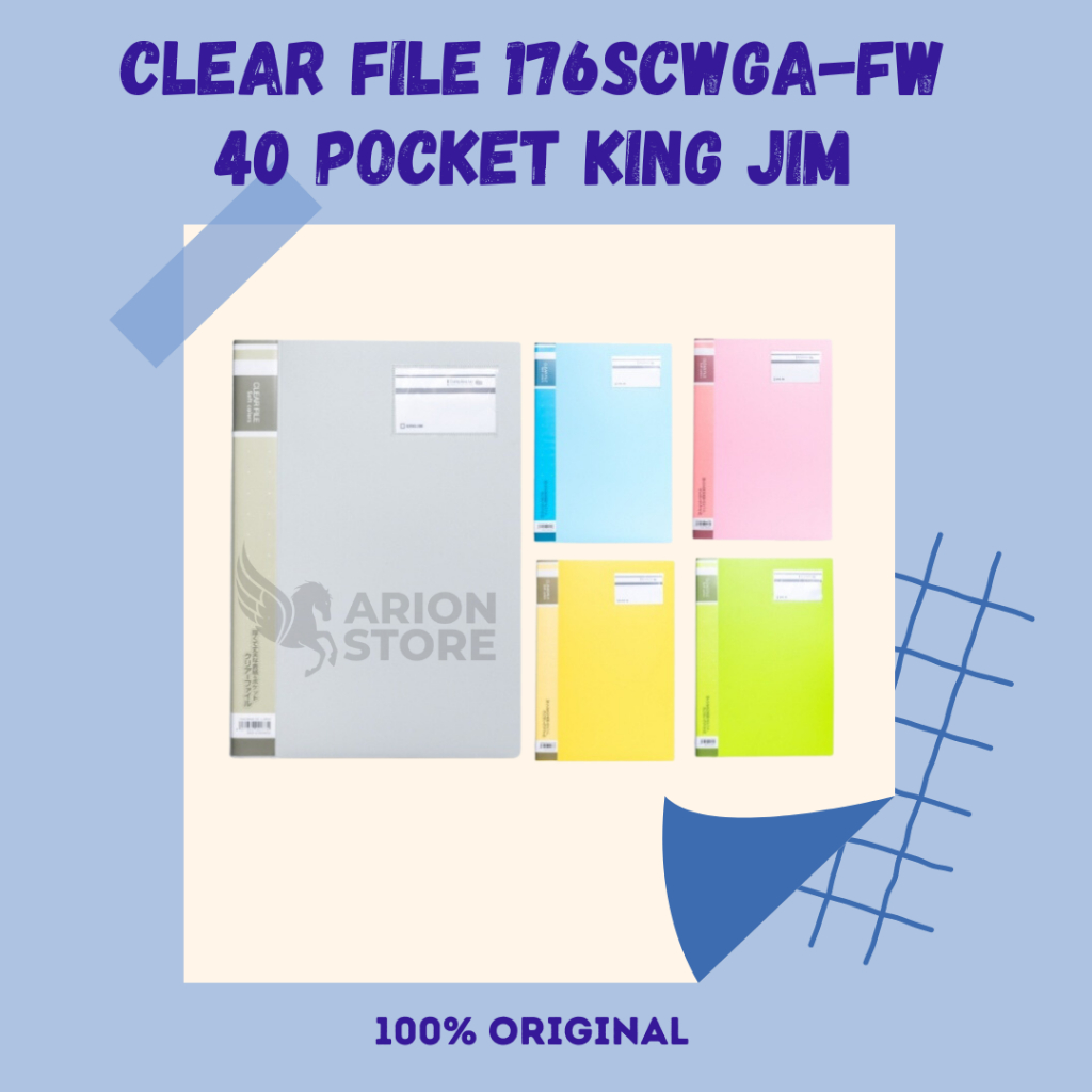 Jual [ARION STORE] Clear File F4 176SCWGA-FW 40 Pocket King Jim / Clear ...