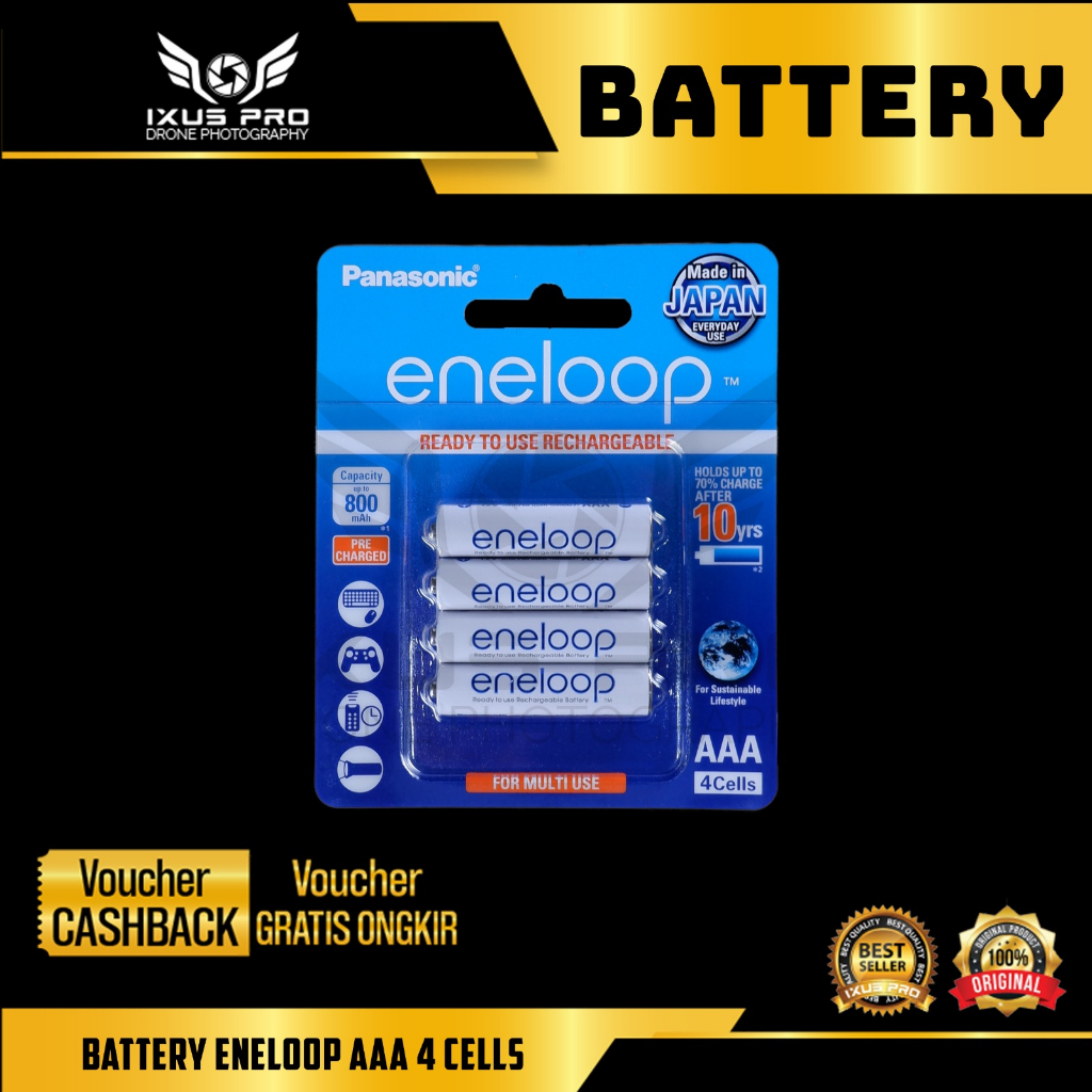 Jual BATTERY PANASONIC ENELOOP AAA ISI 4 | Shopee Indonesia
