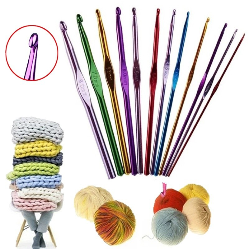 Jual Hak Pen Set / Jarum Rajut Anti Karat / Crochet Hook | Shopee Indonesia