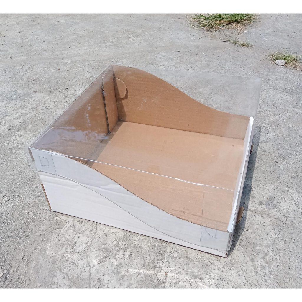 Jual Box Lengkung Full Tutup Mika 25x25x12 cm/ DIE CUT/ Box Puding Box ...