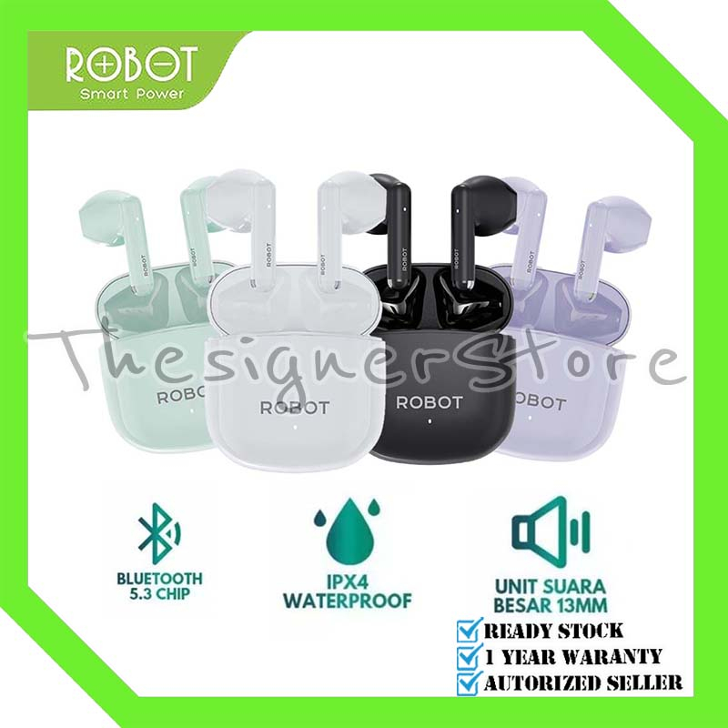 Jual Robot T60 TWS Earphone Bluetooth Half Ear Wireless Bluetooth ...