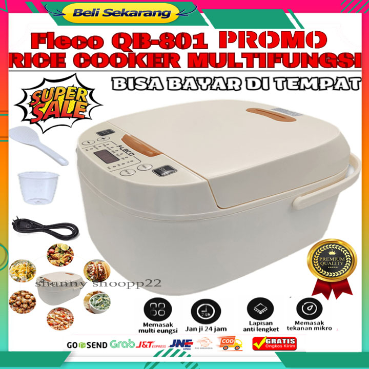 Jual Rice Cooker smart magic com anti gemuk 2L Fleco QB-801 multi fungsi low carbo low watt ...