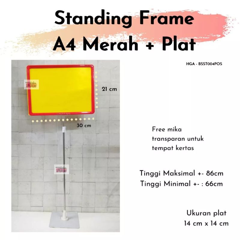 Jual Standing Promo A4 Display Harga Frame Pajangan Harga Promo Tiang ...